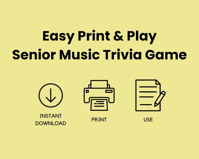 Finish the Lyrics Senior Games, Printable Games for Senior Citizens ...