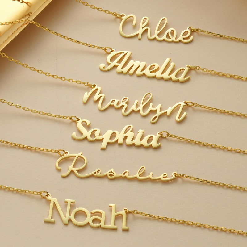 Nameplate Chain Real Gold - Etsy