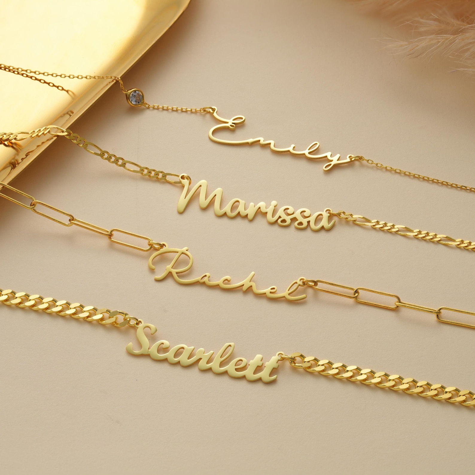 14K Gold Name Chain Bracelets , Dainty Bracelet , Gold Bracelets ...