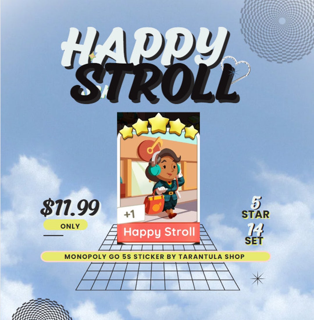 HAPPY STROLL SET 14 Monopoly Go Sticker - Etsy