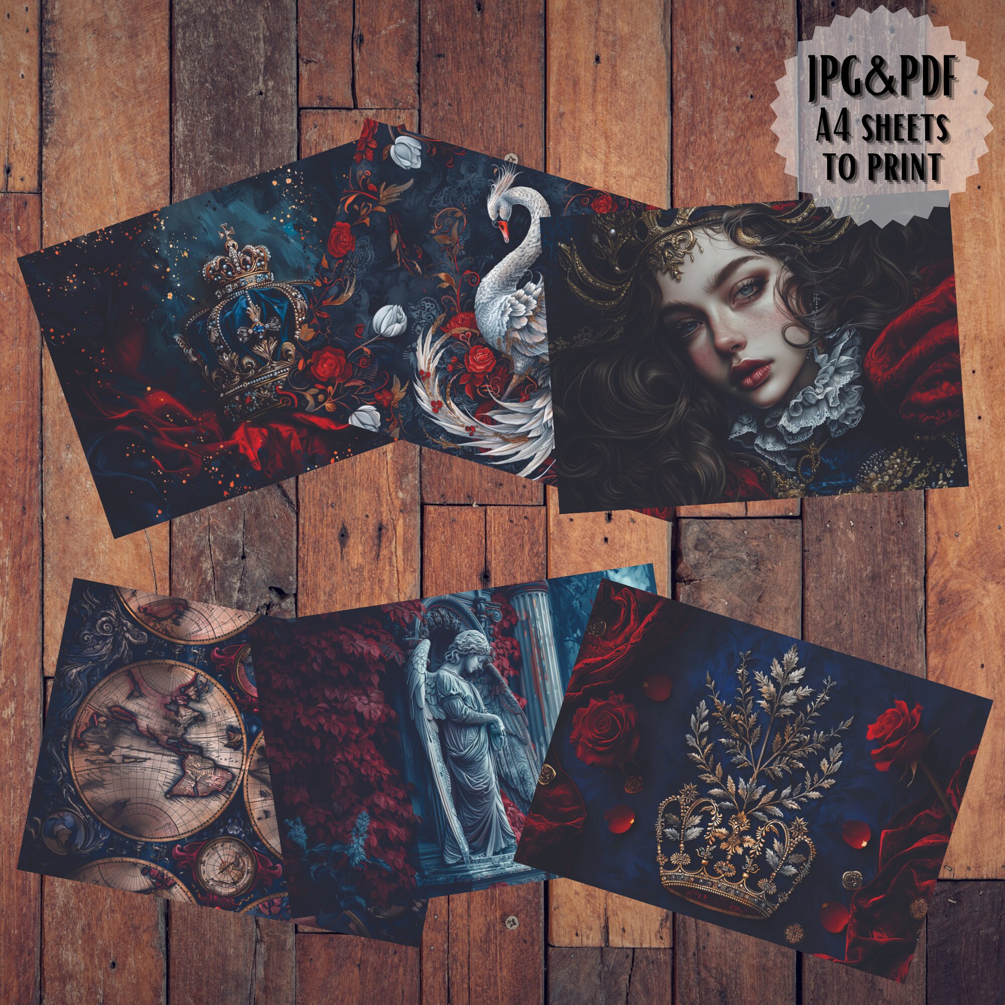 The Royal Chronicles, Junk Journal Pages, Printable Pages, Royalty ...