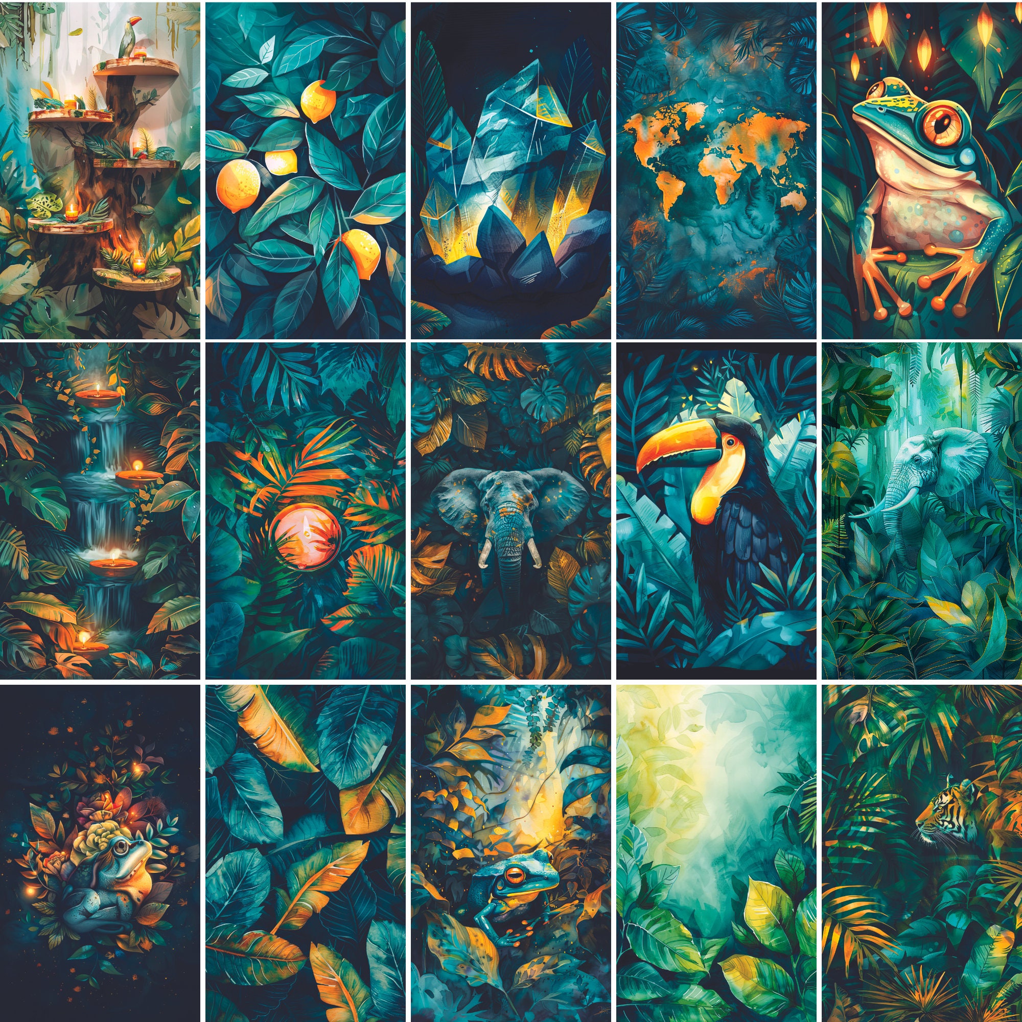 Jungle Chronicles Junk Journal Pages, Tropical Digital Paper (PDF & JPG ...