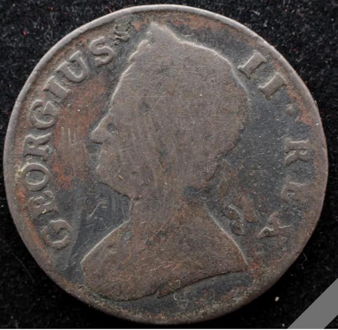 1743 | Rare | King George | Colonial Half Penny | High Bid Wins ...