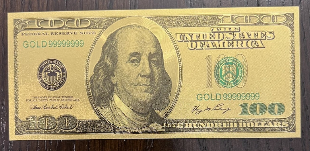 1 US 100 Dollar Gold Foil Banknote Commemorative Gift Collectible - Etsy