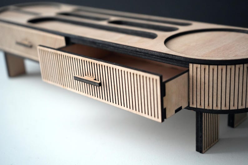 Wooden Desk Organizer – Laser Cut File, Glowforge, Xtool, Creality (SVG ...