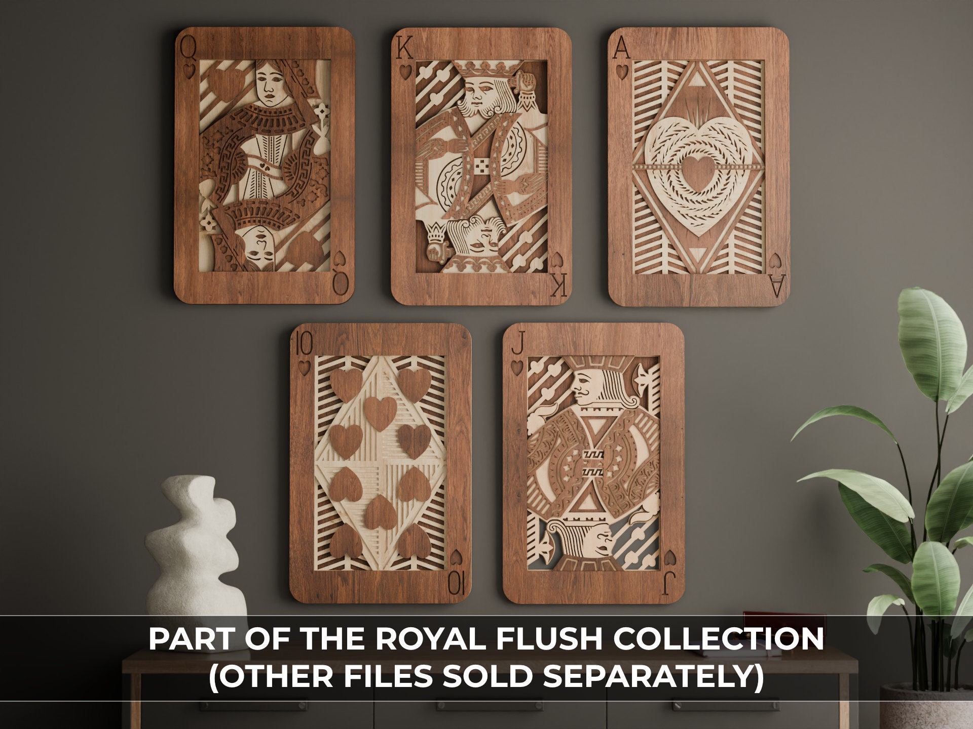 Multilayer Ace of Hearts Laser Artwork SVG Mandela 3D Layered Vector ...