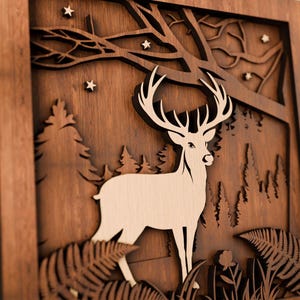 Multilayer Christmas Stag Laser Artwork SVG Mandela - 3D Layered Vector ...