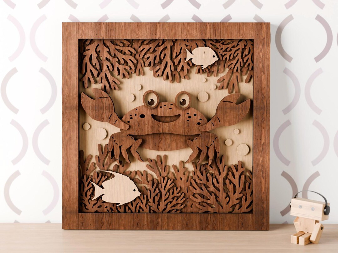 Multilayer Cute Crab Laser Artwork SVG Mandela - 3D Layered Vector ...