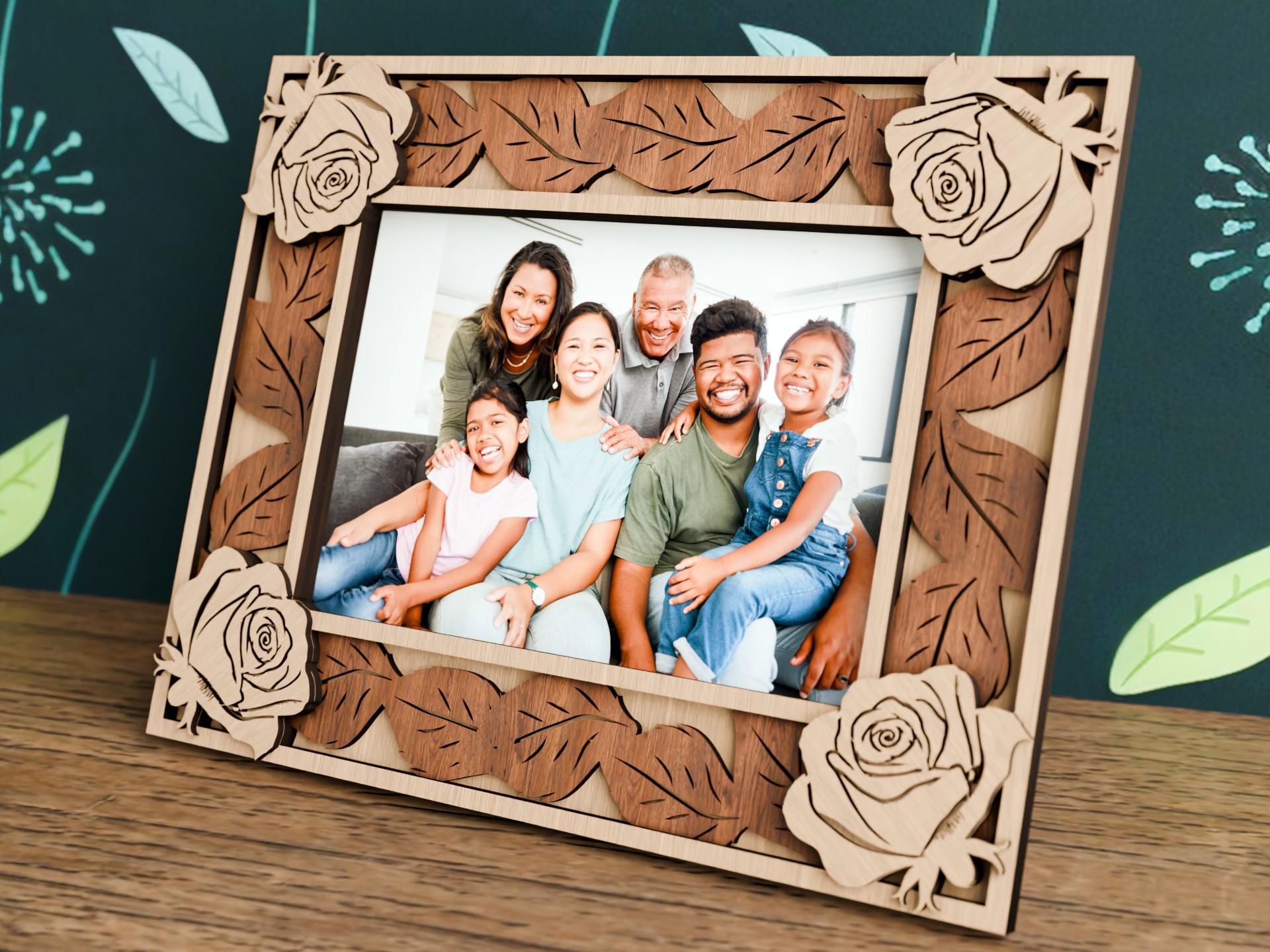 Laser Cut Photo Frames 4x Designs - Multilayer Picture Frame, Flowers ...