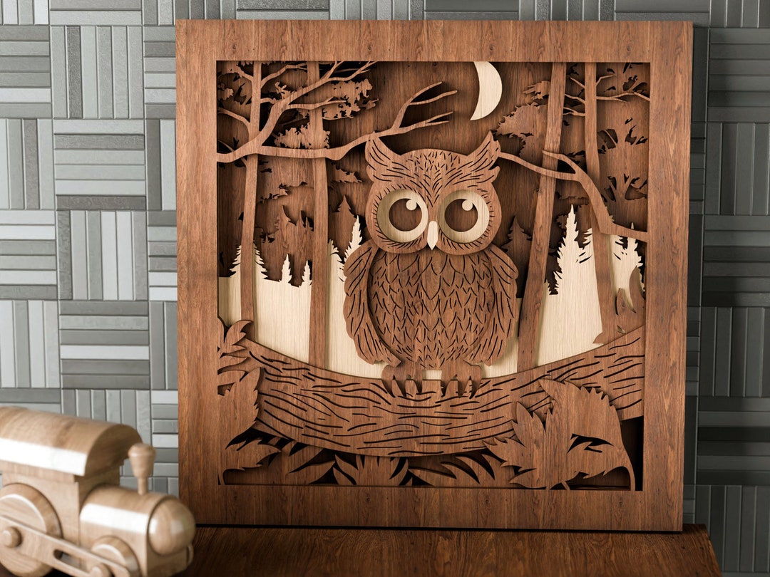 Multilayer Cute Owl Laser Artwork SVG Mandela - 3D Layered Vector ...