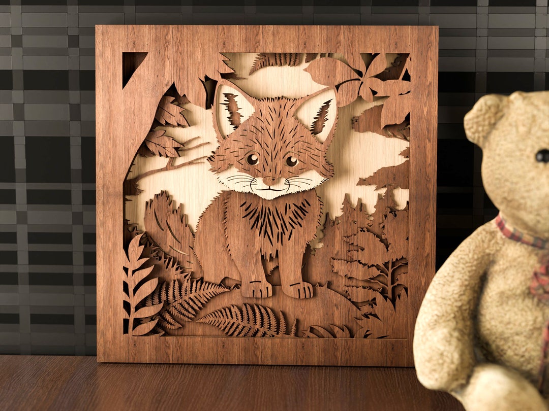 Multilayer Cute Fox Laser Artwork SVG Mandela - 3D Layered Vector ...