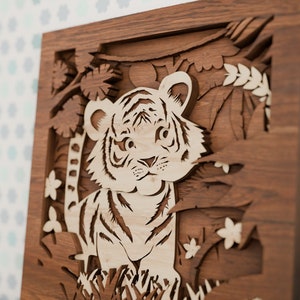 Multilayer Cute Tiger Laser Artwork SVG Mandela - 3D Layered Vector ...