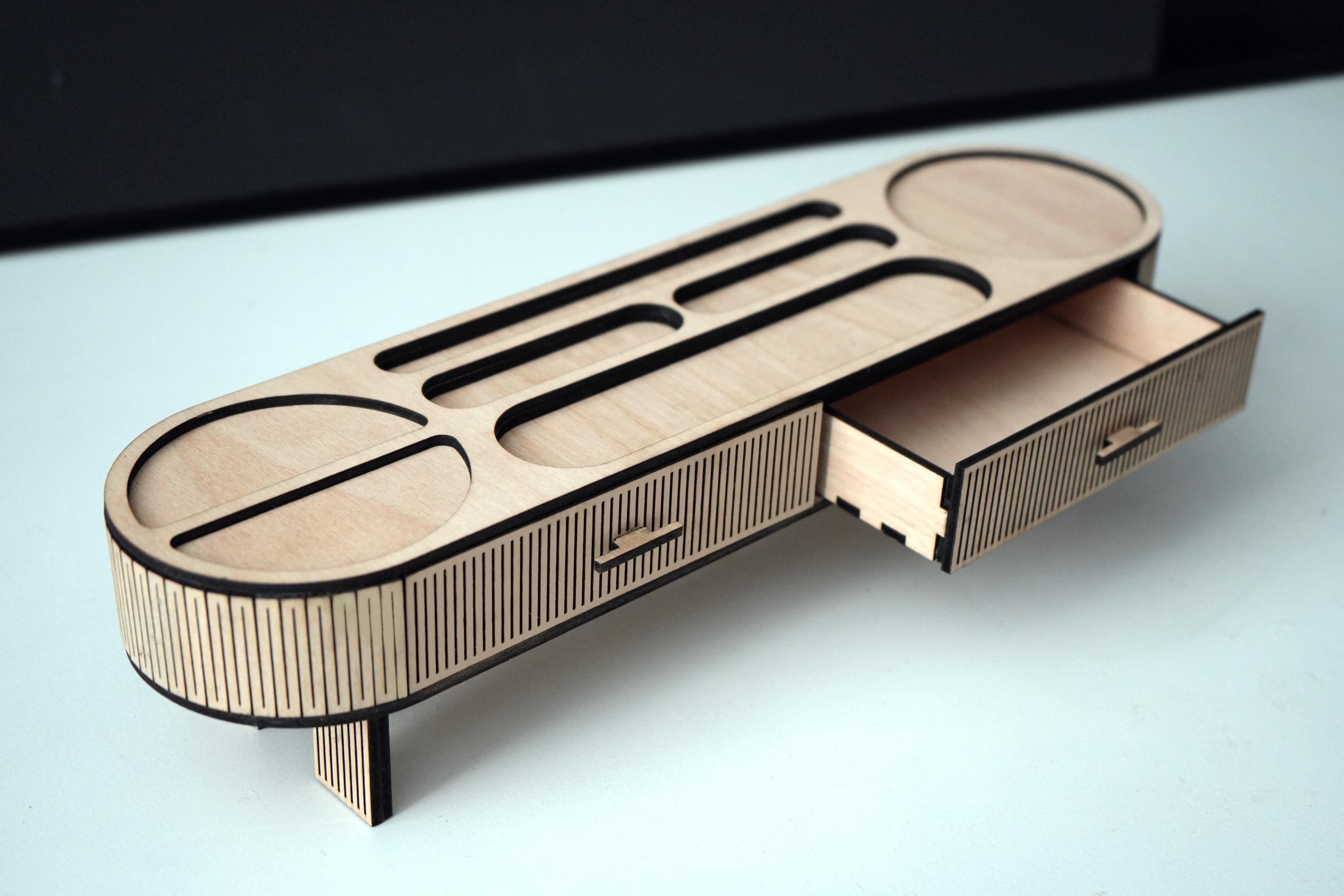 Wooden Desk Organizer – Laser Cut File, Glowforge, Xtool, Creality (SVG ...