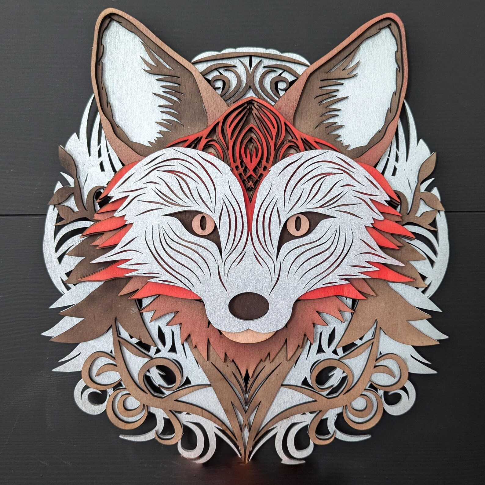 Multilayer Ornate Fox Laser Artwork SVG Mandela - 3D Layered Vector ...