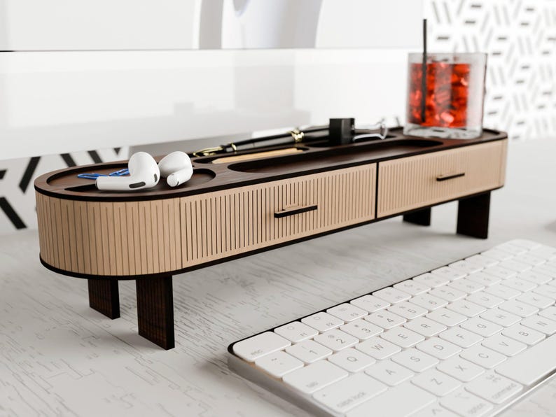 Wooden Desk Organizer – Laser Cut File, Glowforge, Xtool, Creality (SVG ...