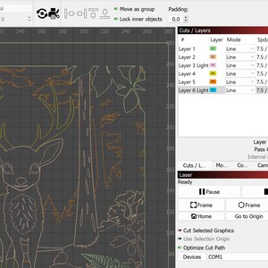 Multilayer Cute Deer Laser Artwork SVG Mandela - 3D Layered Vector ...
