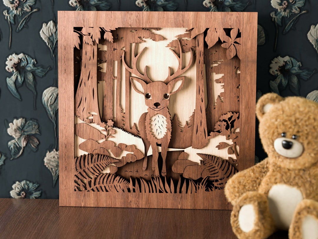 Multilayer Cute Deer Laser Artwork SVG Mandela - 3D Layered Vector ...