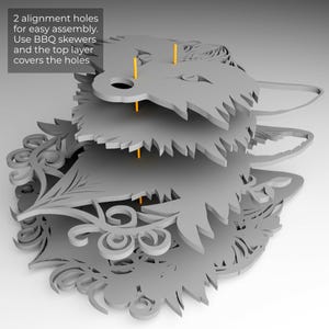 Multilayer Ornate Fox Laser Artwork SVG Mandela - 3D Layered Vector ...