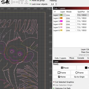 Multilayer Cute Monkey Laser Artwork SVG Mandela - 3D Layered Vector ...