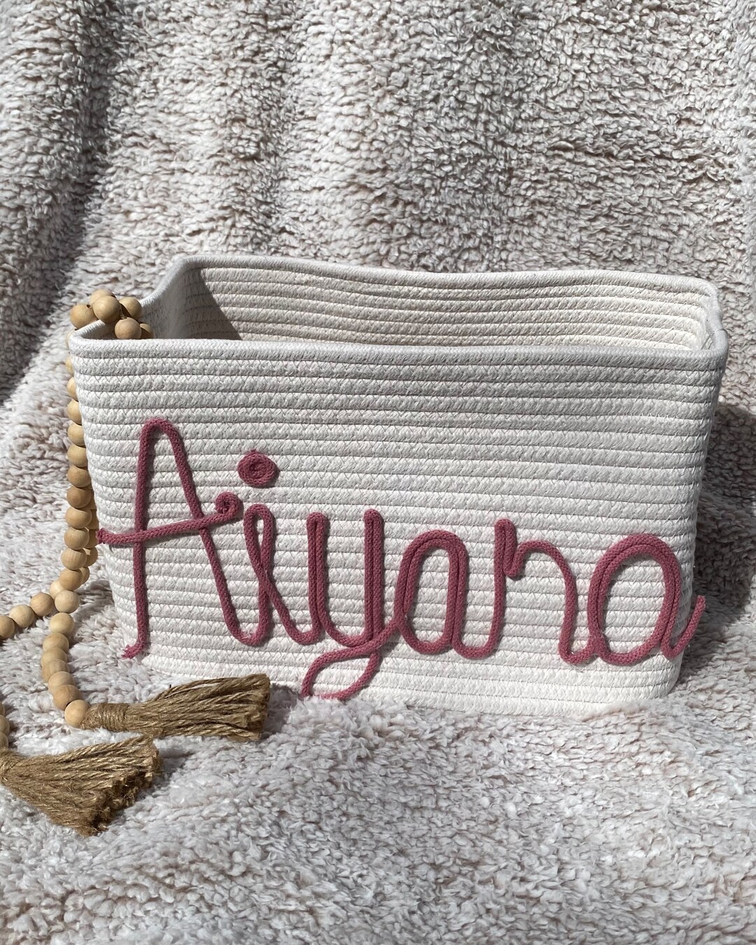 Personalized Woven Basket, Personalized Name Basket, Custom Basket ...