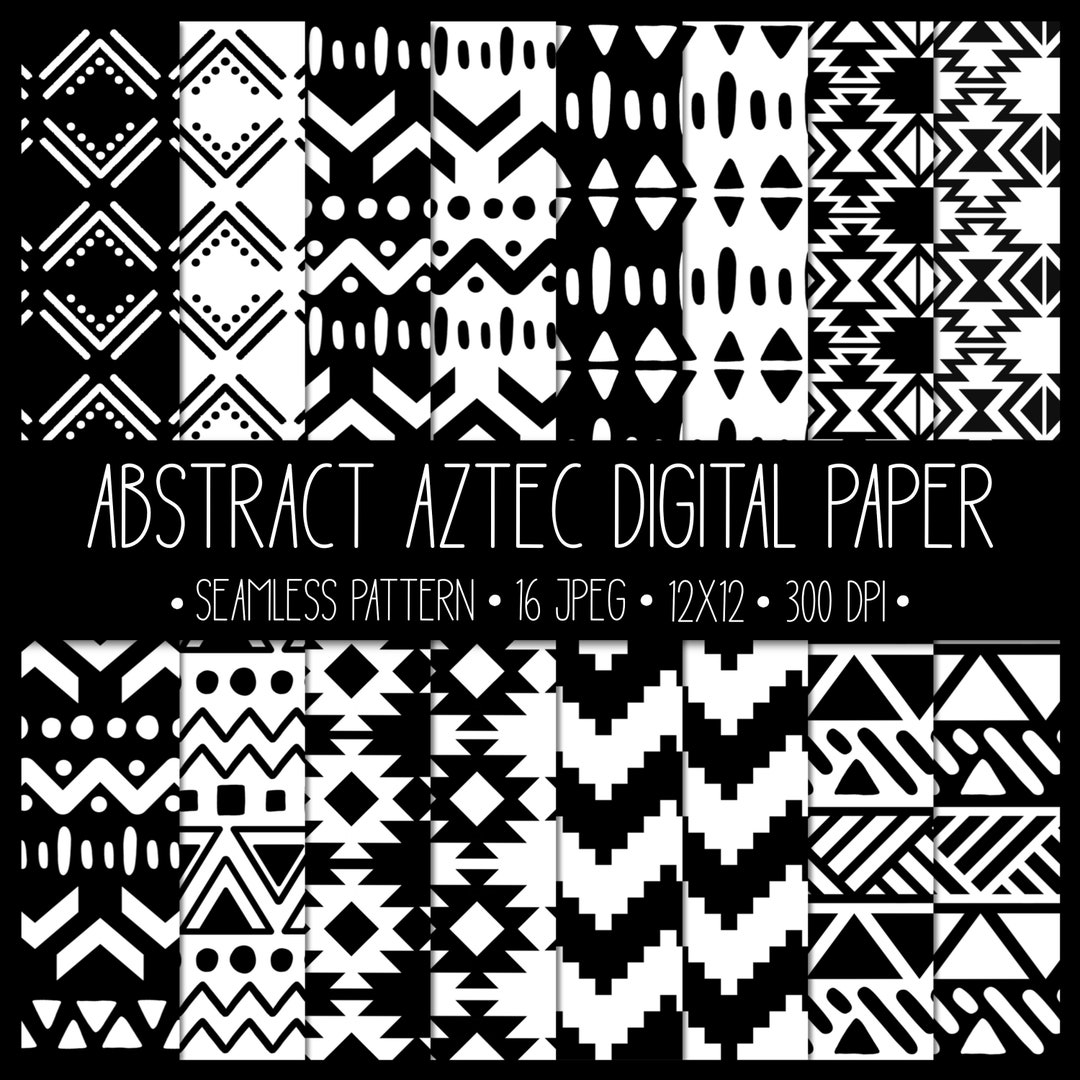 Modern Aztec Seamless Patterns Digital Paper Pack / Digital Clipart ...