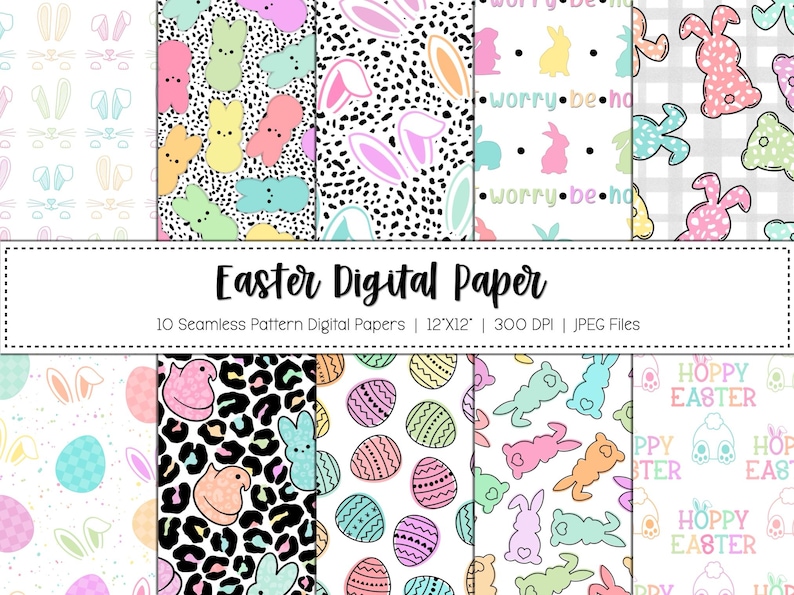 Easter Seamless Pattern Digital Paper: Spring Designs (digital Download ...
