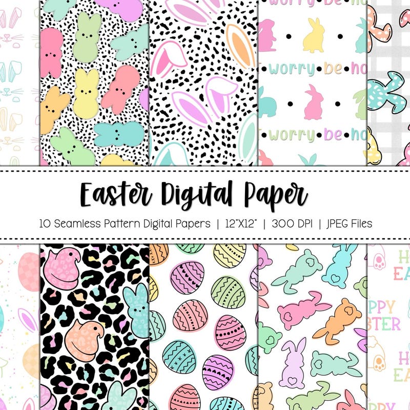 Easter Digital Paper - Etsy
