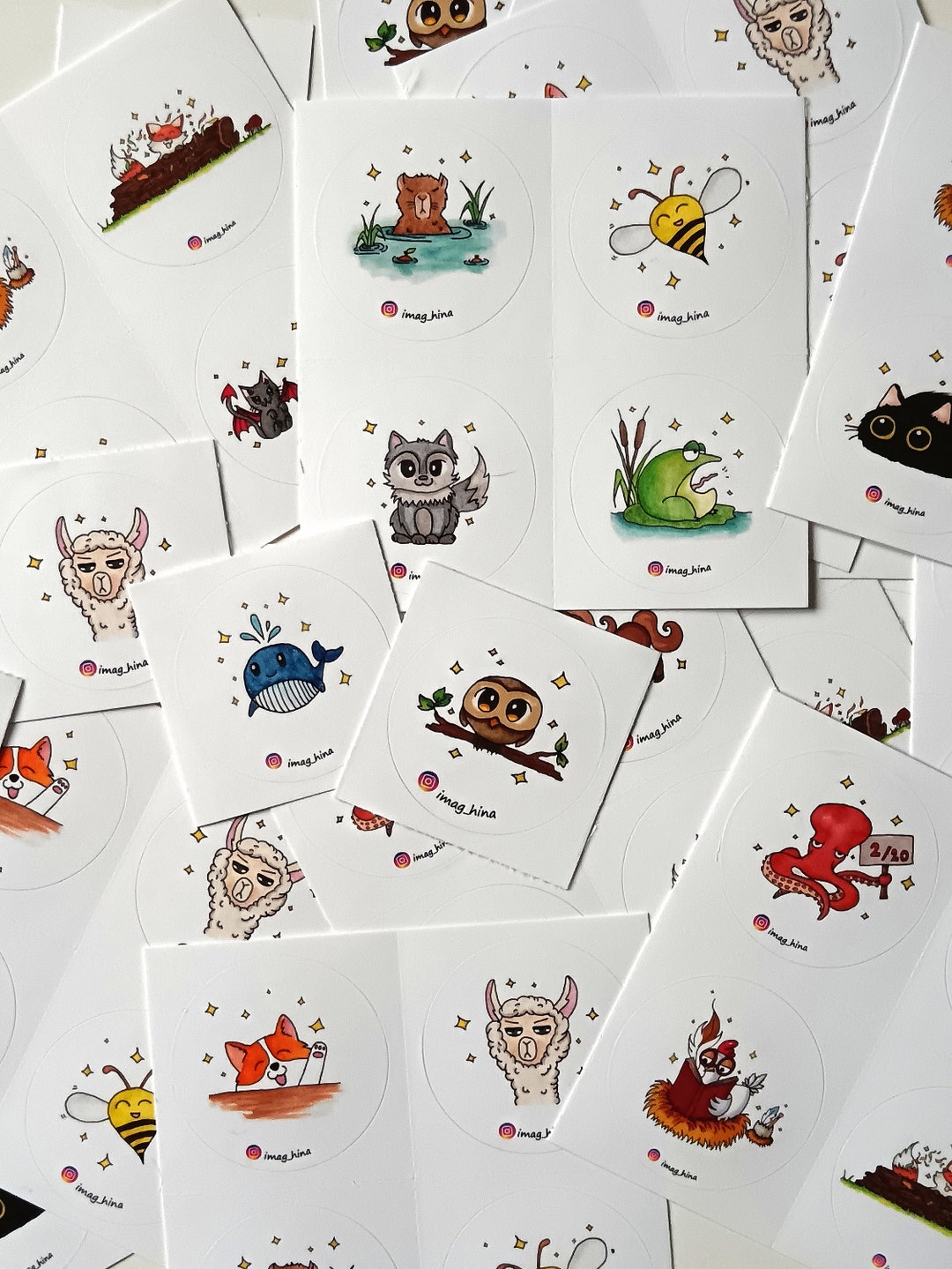 Individual Cute Animal Stickers Adhesive Labels Vinyl Stickers ...