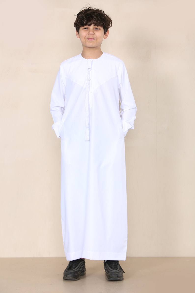 Boy's Thobe Emirati Omani Jubba Islamic Clothing Muslim Kaftan Eid Robe ...