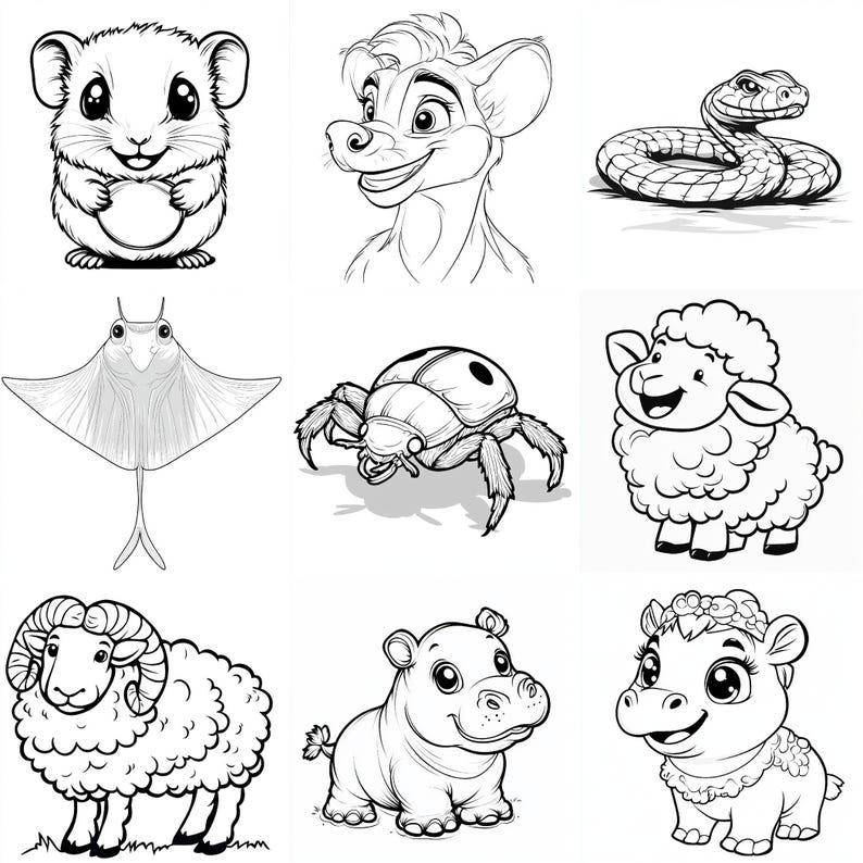 Kawaii Animal Coloring Pages PDF Printable Cute Kids Activity Book Ages ...