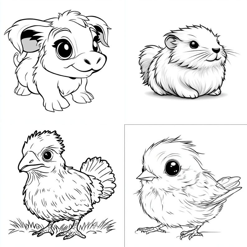 Kawaii Animal Coloring Pages PDF Printable Cute Kids Activity Book Ages ...