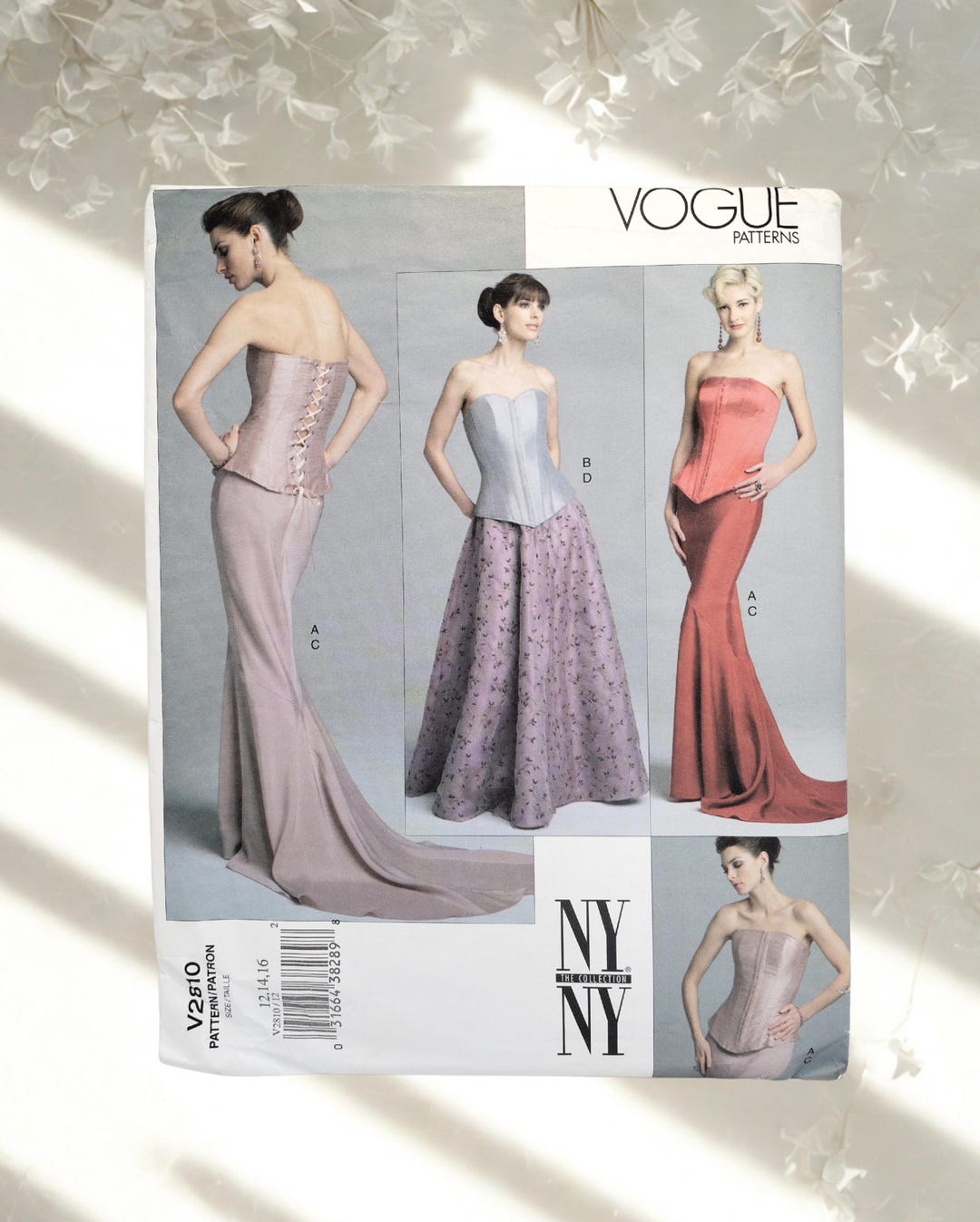 Vogue V2810 NYNY Sewing Pattern | Rare Corset Gown | Couture Evening ...
