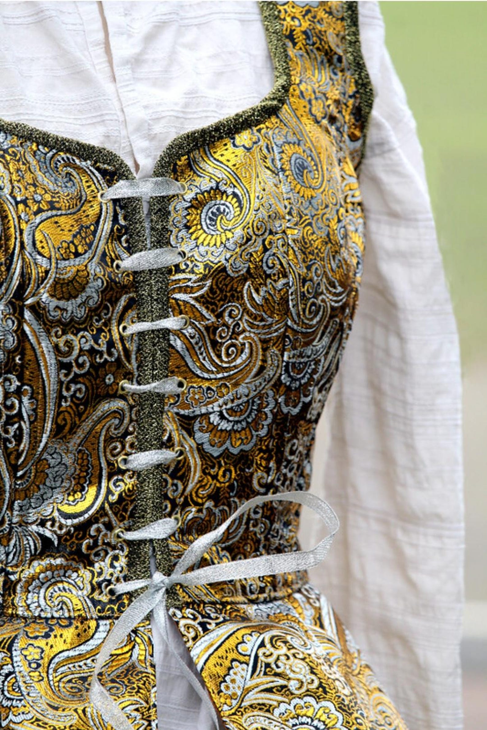 Baroque Victorian Fantasy Golden Corset – Handmade Luxurious Historical ...