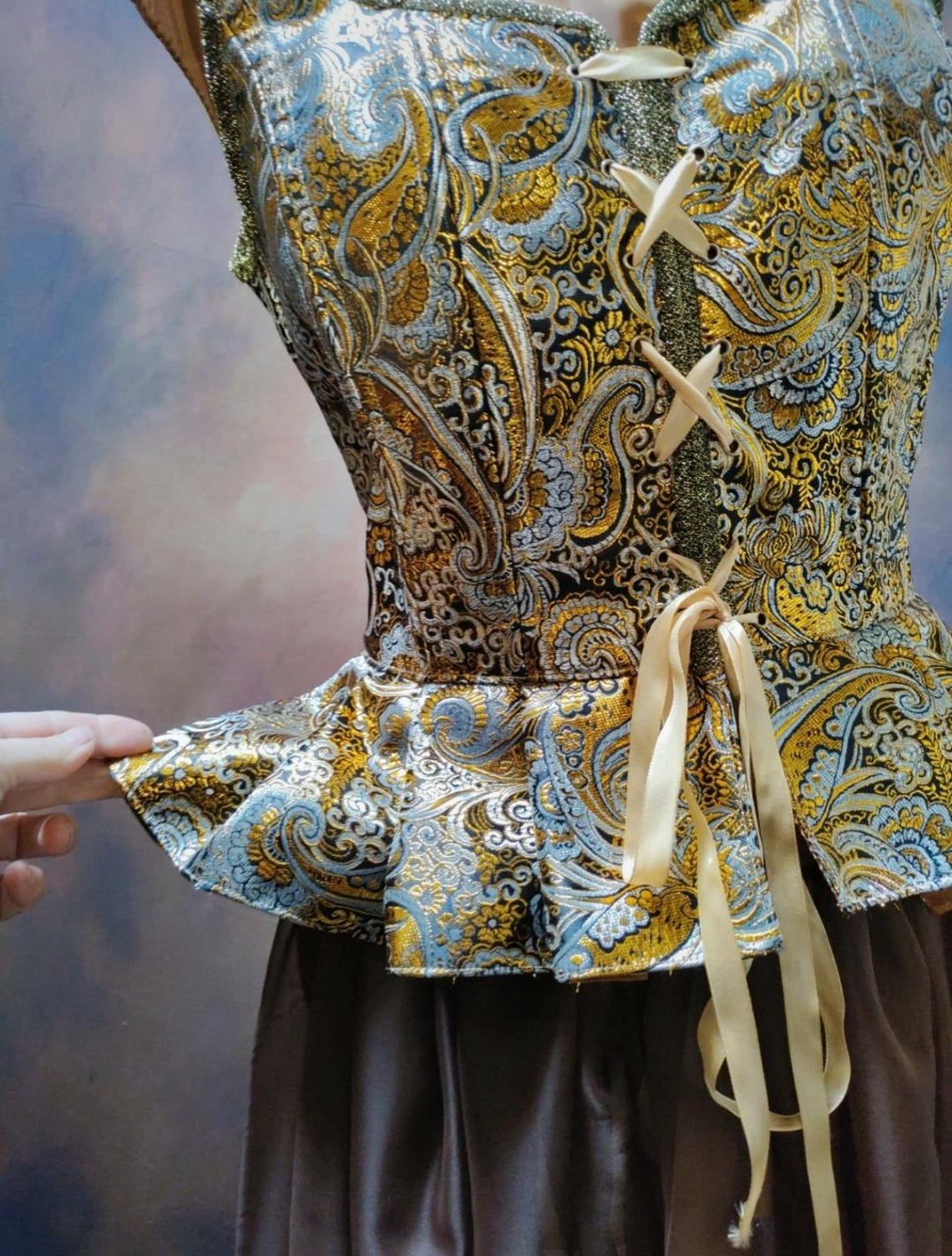Baroque Victorian Fantasy Golden Corset – Handmade Luxurious Historical ...