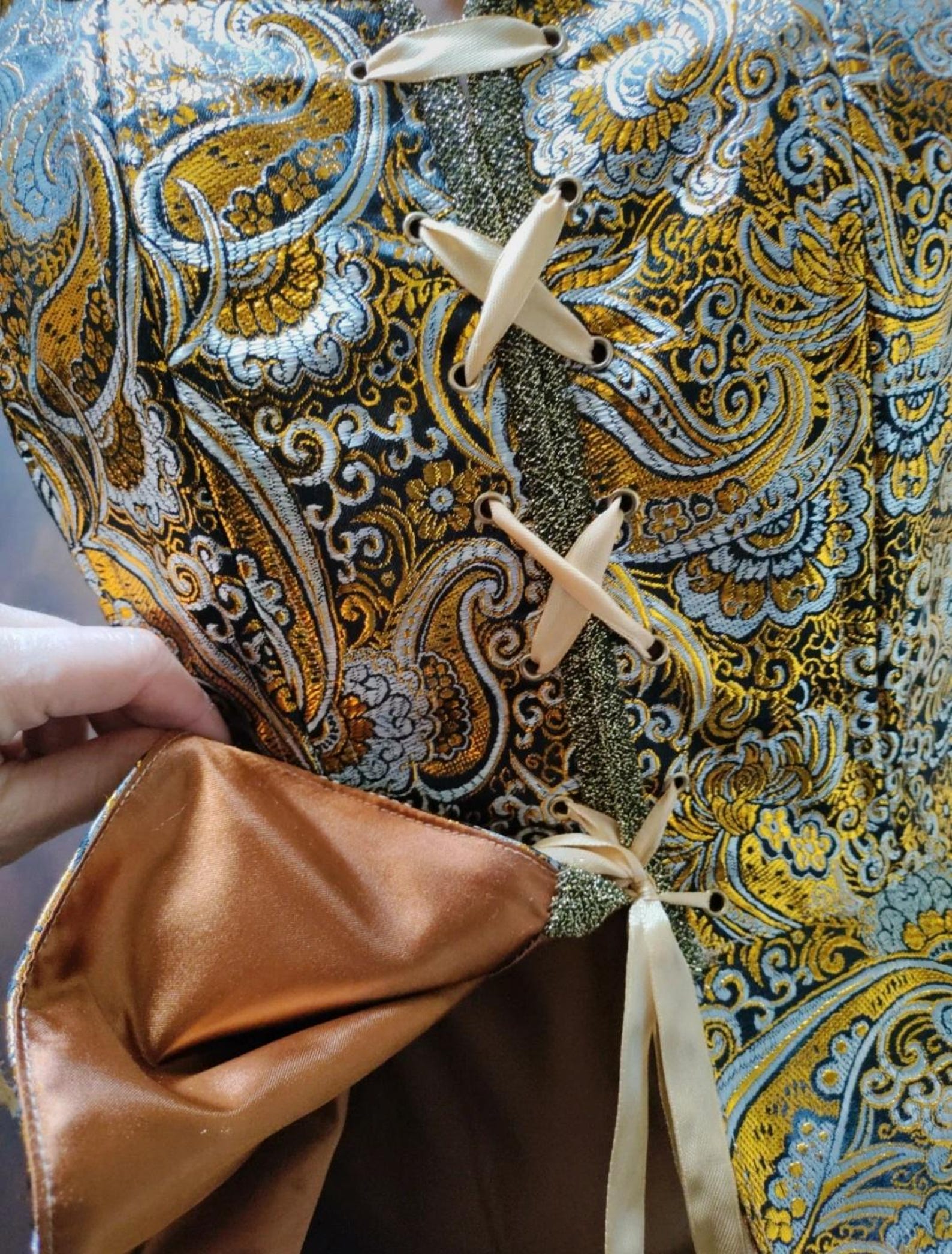 Baroque Victorian Fantasy Golden Corset – Handmade Luxurious Historical ...