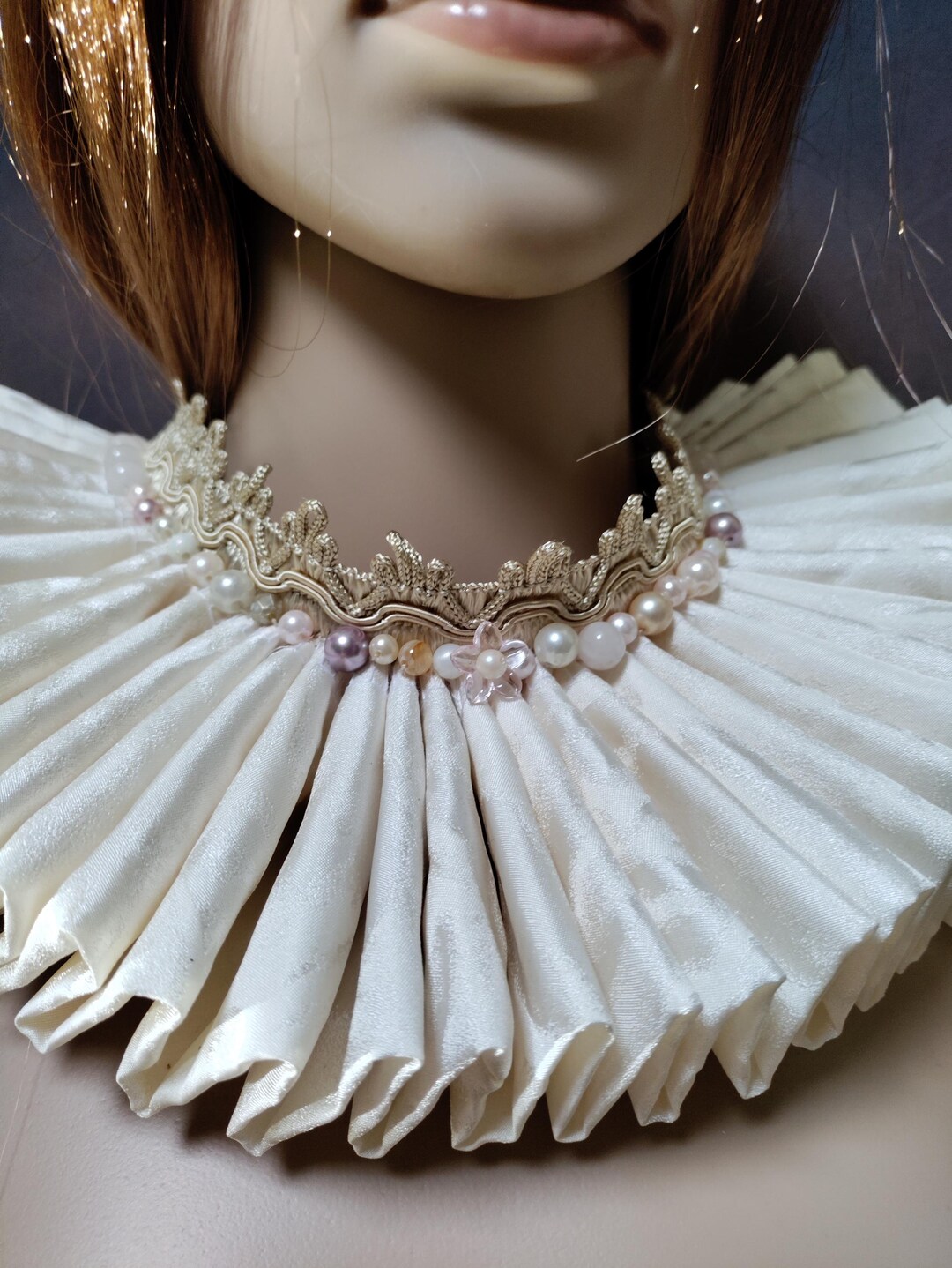 Exclusive Royal Victorian Ruff Collar – Handmade 100% Silk – Luxurious ...
