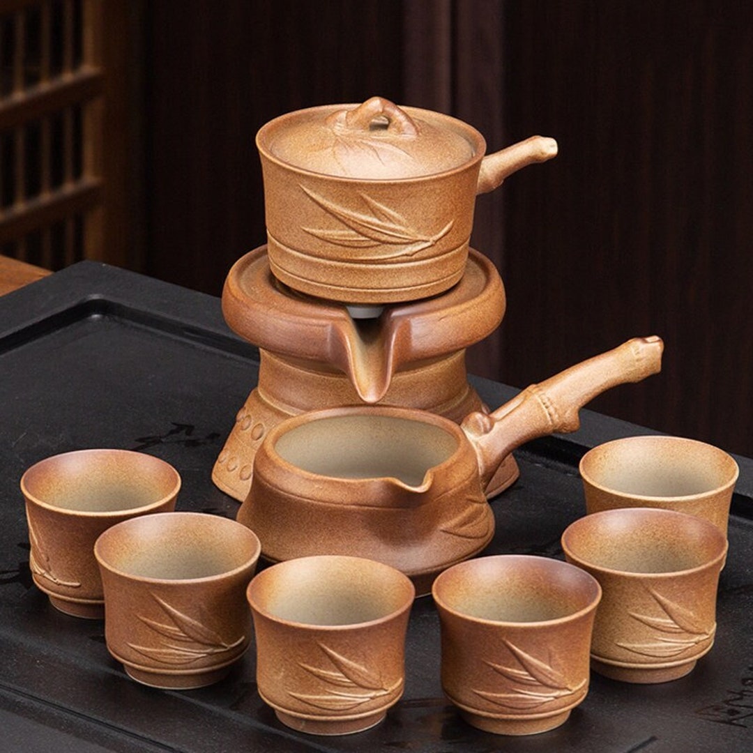 Stoneware Semi-automatic Tea Set Creative Anti-scalding Stone Mill Tea ...