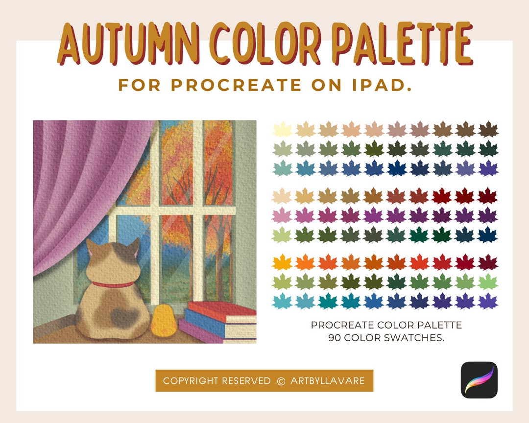 Autumn Color Palettes Bundle, Autumn Procreate Color Palette, 3 Packs ...