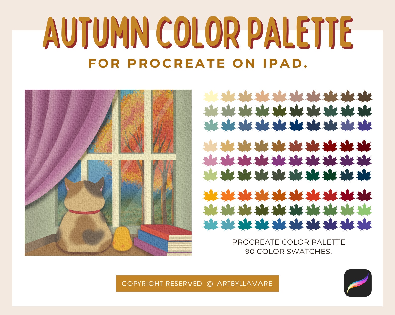 Autumn Color Palettes Bundle, Autumn Procreate Color Palette, 3 Packs ...