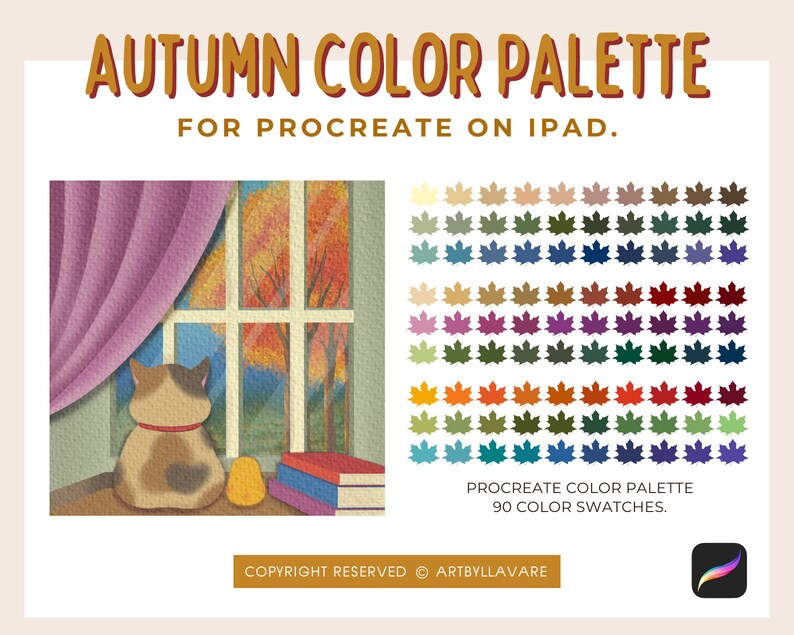 Autumn Color Palettes Bundle, Autumn Procreate Color Palette, 3 Packs ...