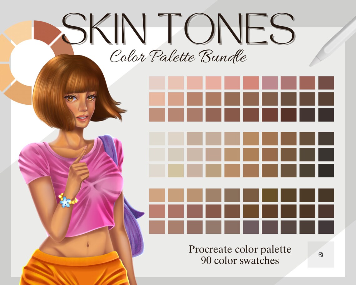 Skin Tones Procreate Color Palette Bundle, Procreate Skin Palette, Skin ...