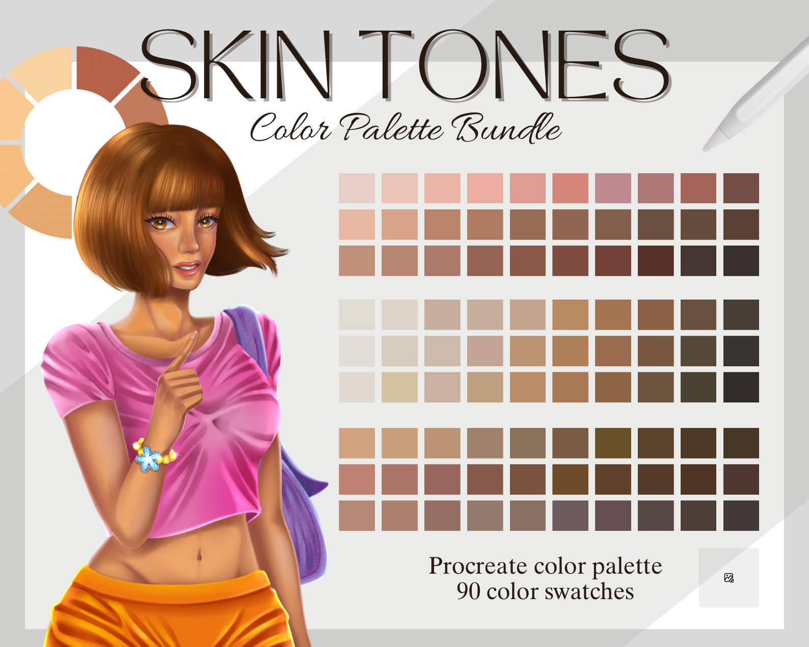 Skin Tones Procreate Color Palette Bundle, Procreate Skin Palette, Skin ...