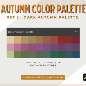 Autumn Color Palettes Bundle, Autumn Procreate Color Palette, 3 Packs ...