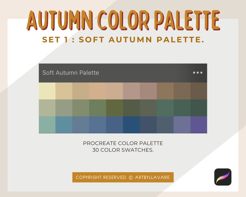 Autumn Color Palettes Bundle, Autumn Procreate Color Palette, 3 Packs ...