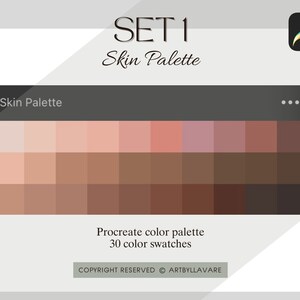 Skin Tones Procreate Color Palette Bundle, Procreate Skin Palette, Skin ...