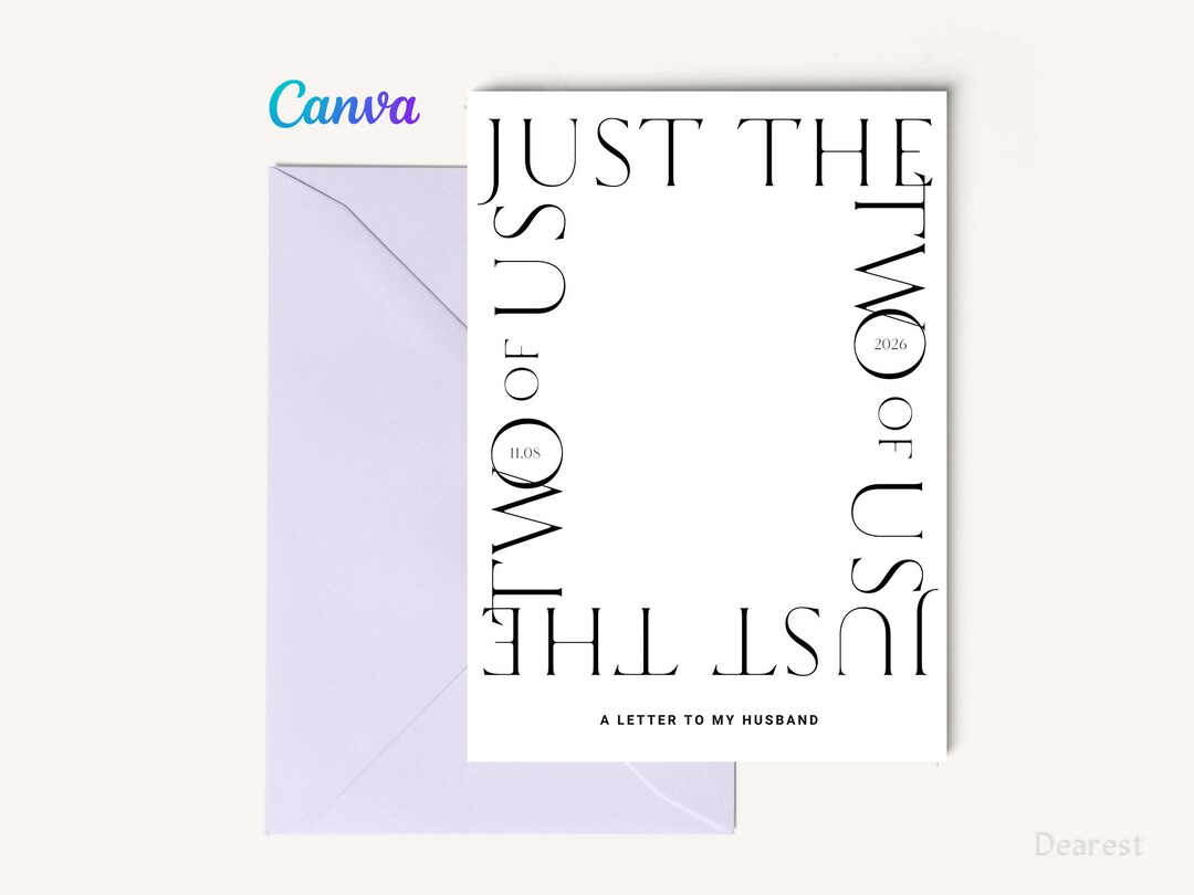 Her Vows / His Vows Wedding Card Letter Template - Minimalist Monotone ...