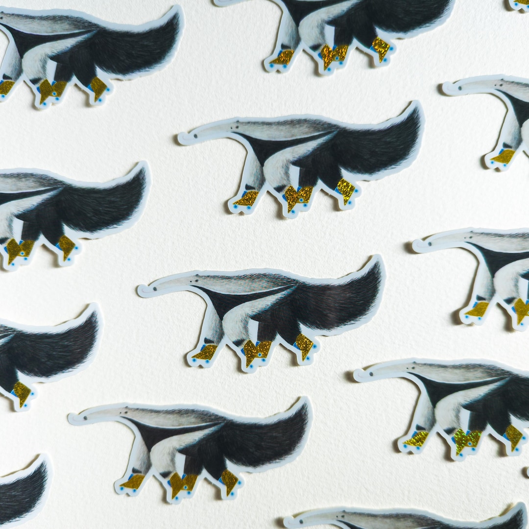 Rollerskating Anteater Sticker / Die Cut Pixie Dust Vinyl Sticker ...