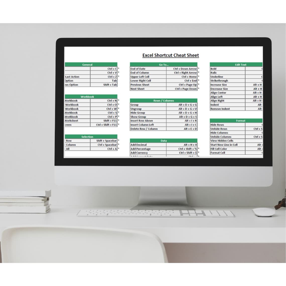 Digital Download - Most Commonly Used Excel Shortcuts, References ... Digital Download - Most Commonly Used Excel Shortcuts, References ...