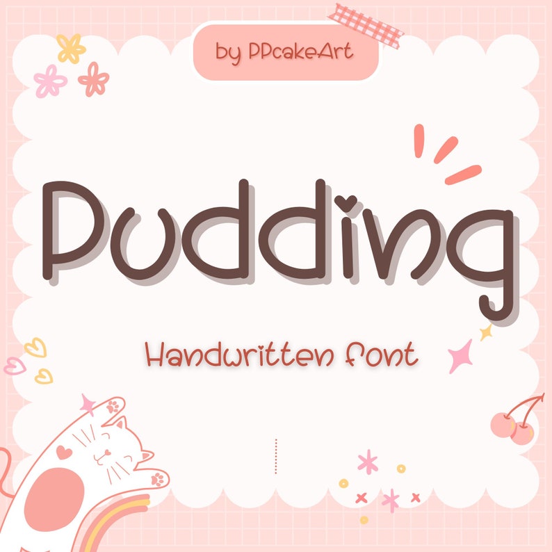 Buy Pudding Handwritten Font Procreate Fonts Goodnotes Fonts Planner ...