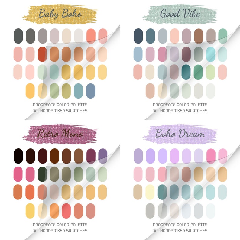 Boho Rhapsody Procreate Color Palettes Bundle,boho Colors,procreatetool ...